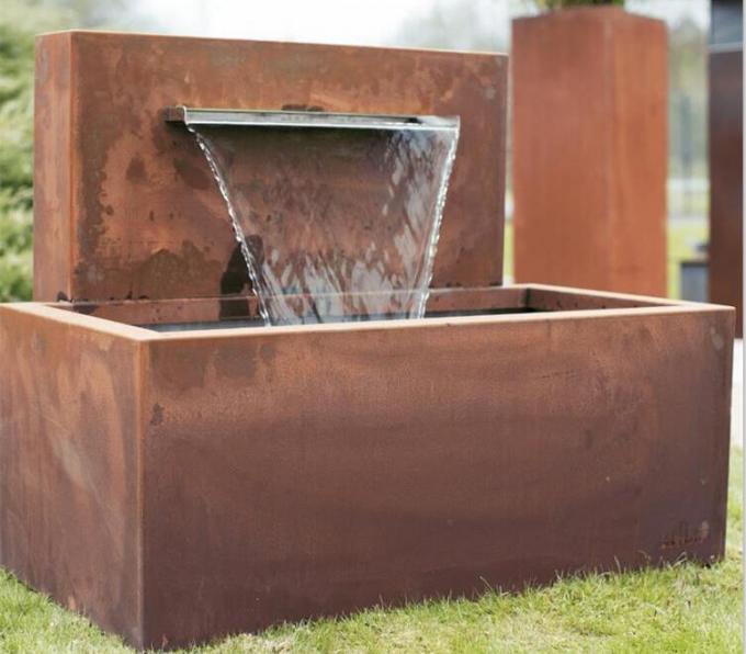 Garden Rusty Metal Waterfall Free Standing Corten Steel Pond Water Feature