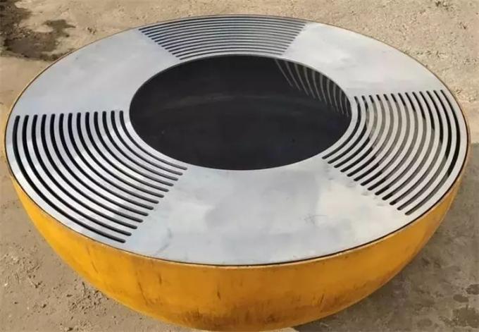 120cm Outdoor Metal Fire Pit Bowl Grill Corten Steel Hemisphere Barbecue