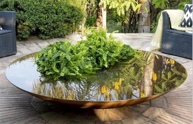 100cm Outdoor Large Round Corten Steel Metal Water Bowl For Water Feature