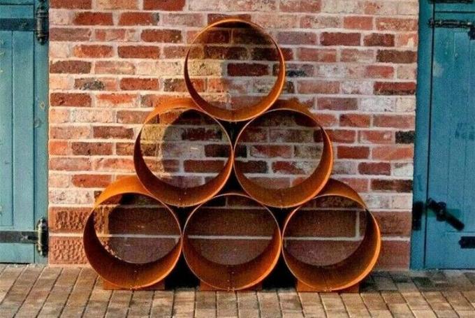 Outdoor Modular Metal Circular Firewood Storage Corten Steel Log Store