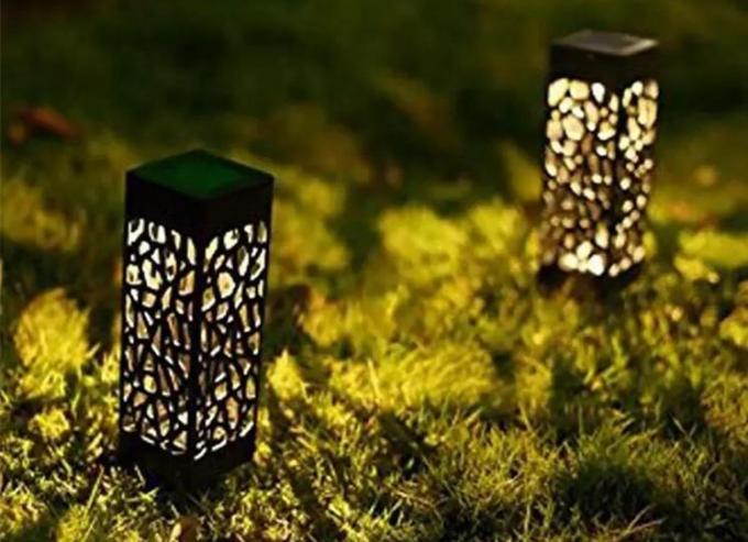 Modern Style Outdoor Powder Coating Black Steel Garden Lawn LED Light Boxes