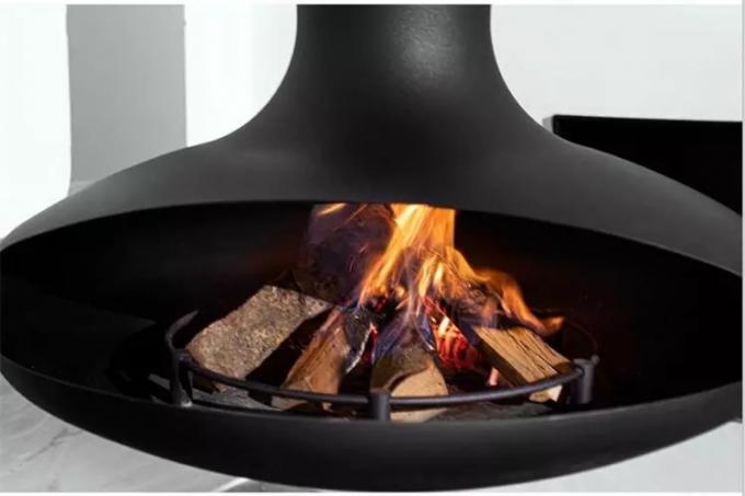 Morden Black Ceiling Suspended Wood Burning Steel Fireplace Stove For ...