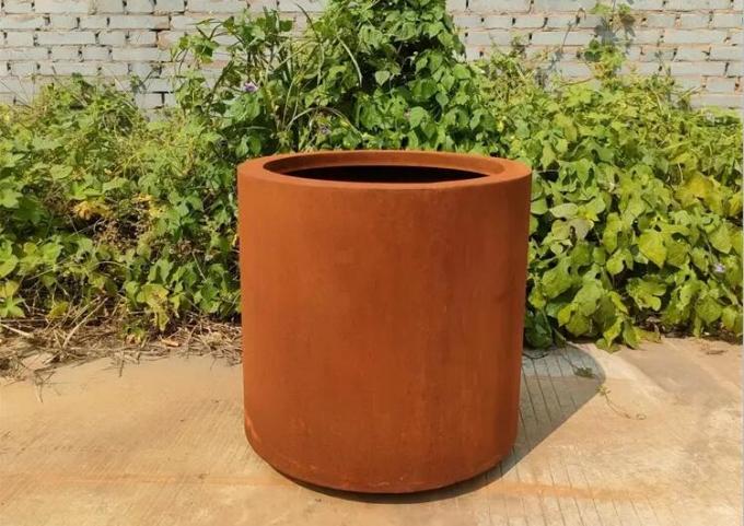 100mm Rust Metal Garden Pots Corten Steel Outdoor Round Planter Flower Pot