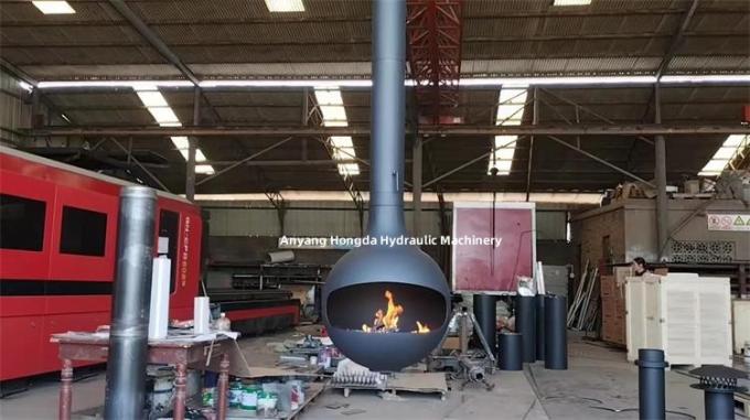 Indoor Orb Rotating Suspended Wood Burning Fireplace in Netherlands ...