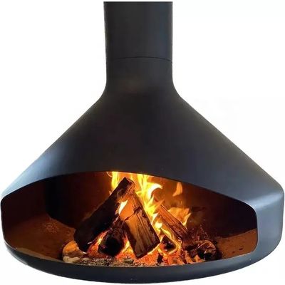 Ceiling Mounted Real Fire Hanging Suspended Stove Wood Burning Steel ...