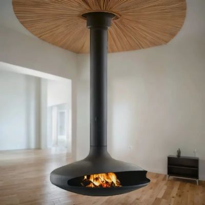 Ceiling Mounted Real Fire Hanging Suspended Stove Wood Burning Steel ...
