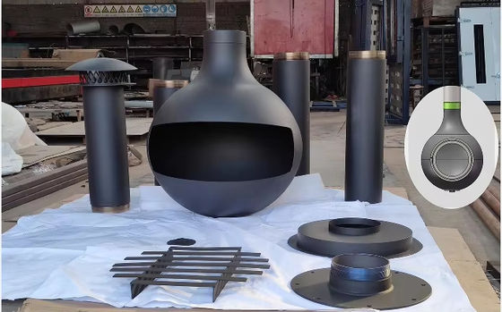 Sphere designer new custom open real fire wood burning hanging ...