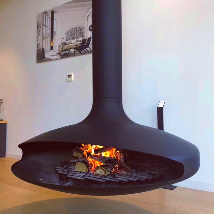 Intdoor Decorative Ceiling Mounted Wood Burning Suspended and Rotating ...