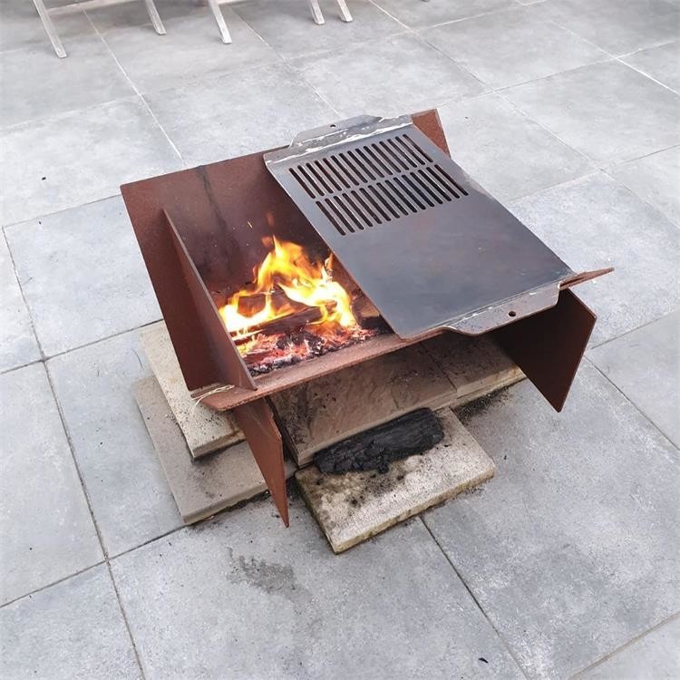 Collapsible Outdoor Camping Portable Corten Steel Metal BBQ Fire Pit ...