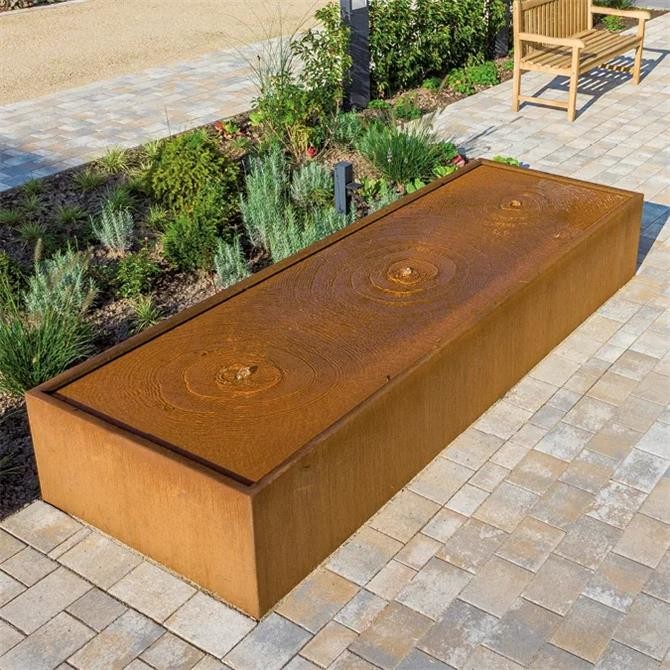 Outdoor Backyard Decoration Rusty Metal Waterfall Corten Steel Water ...