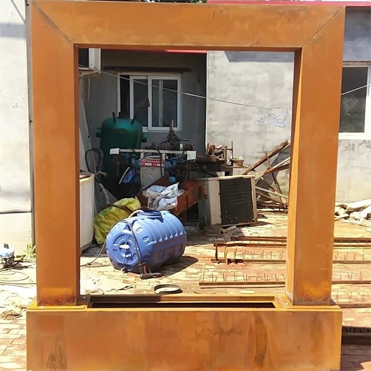 Modern Outdoor Water Fountain Rusty Corten Steel Garden Water Feature