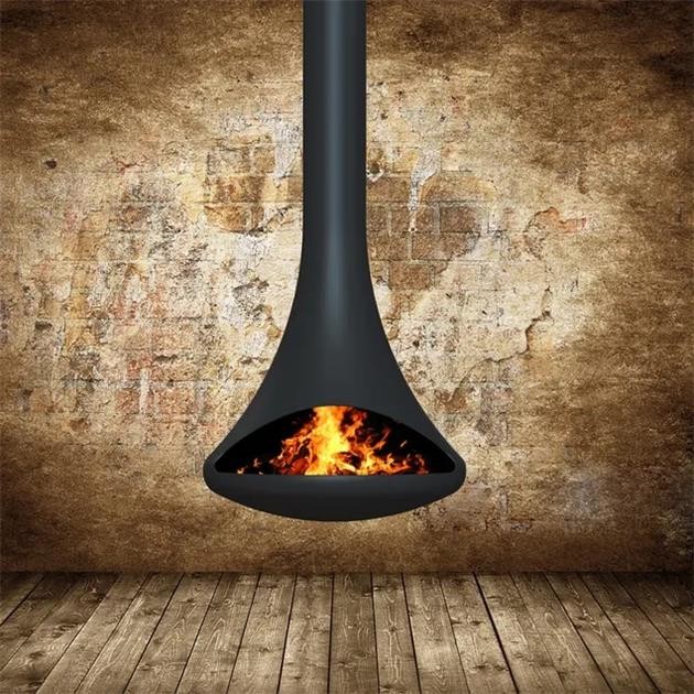 Suspended Steel Fireplace 700mm Indoor Decorative Wood Burning Stove ...