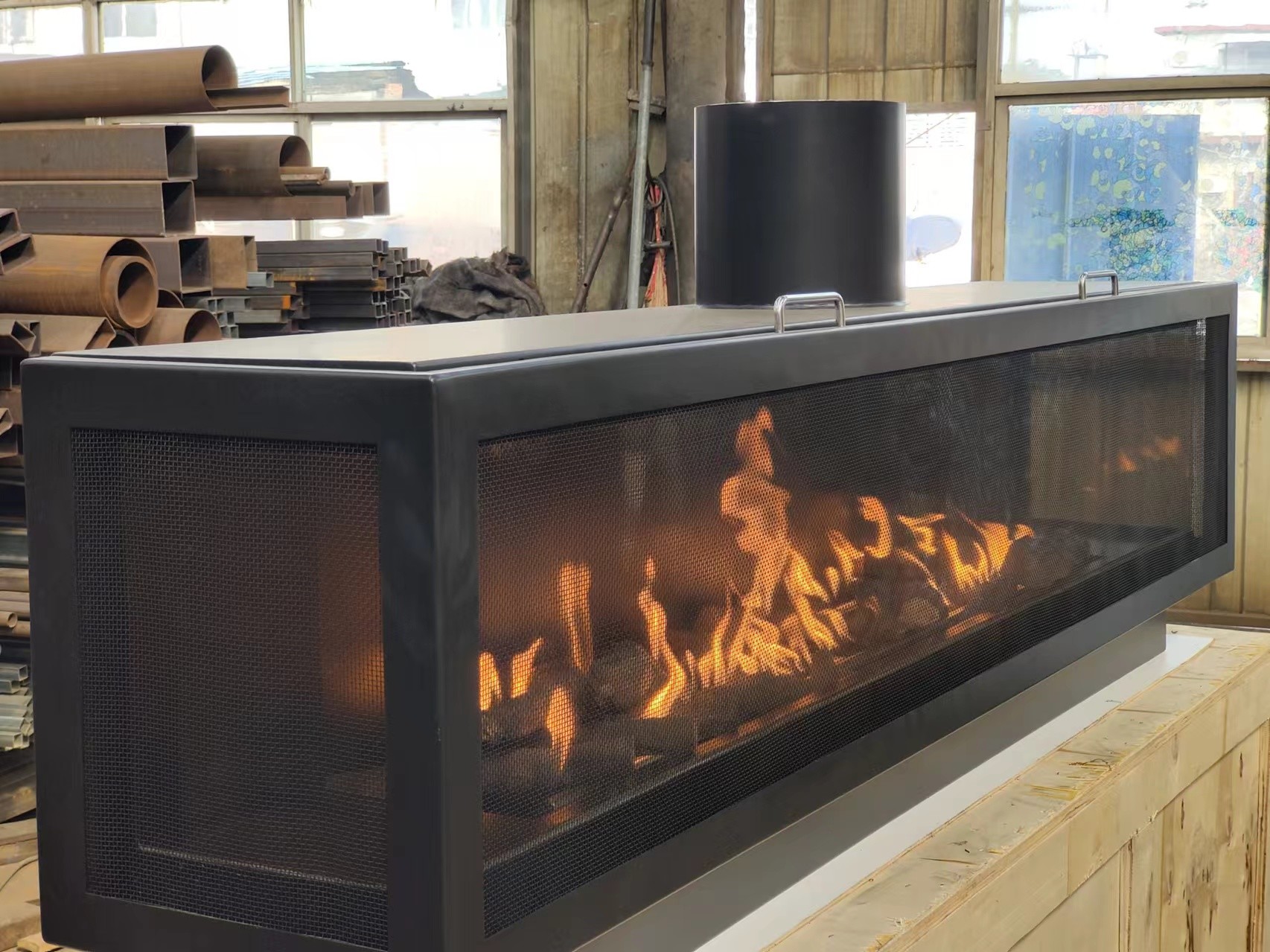 Gas Fireplaces gas fireplace European Black Matte Carbon Propane Steel ...