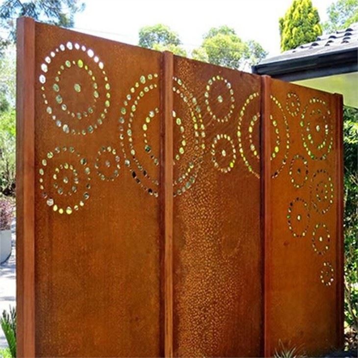 Heigh 180cm Decorative Oxy Shield Spiral Pattern Corten Steel Spiral ...