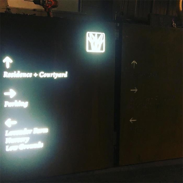 Custom House And Business Illuminated LED Rusted Corten Steel Sign Plaque