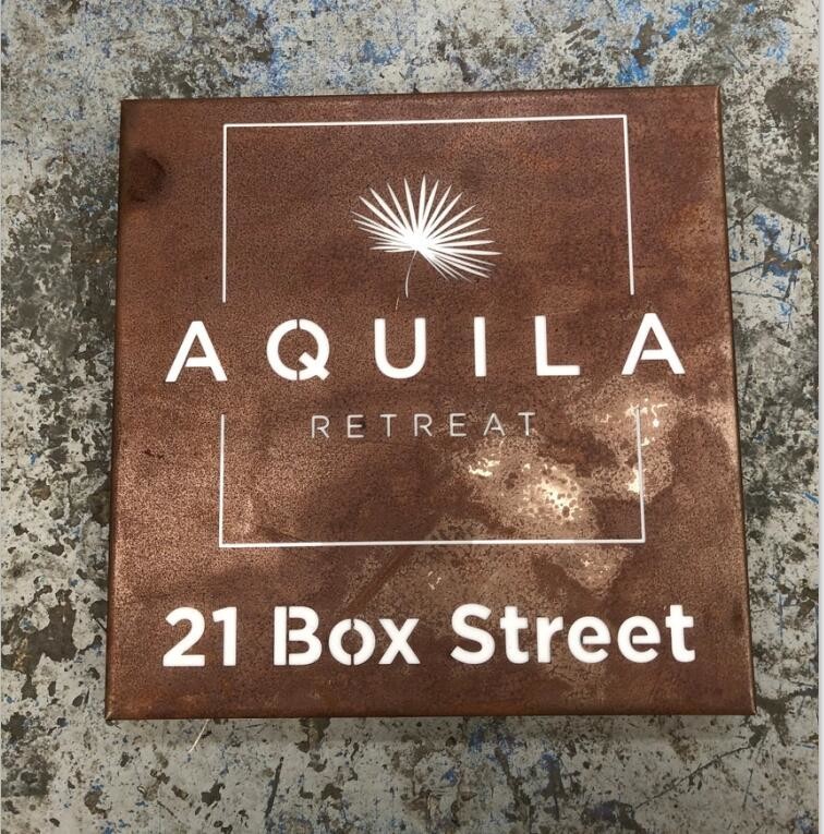 Custom House And Business Illuminated LED Rusted Corten Steel Sign Plaque